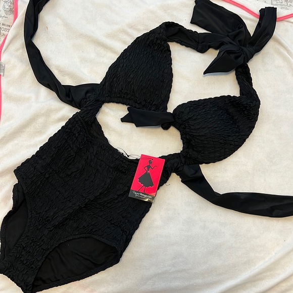 Unique Vintage | Swim | Unique Vintage One Piece Black Swimsuit | Poshmark